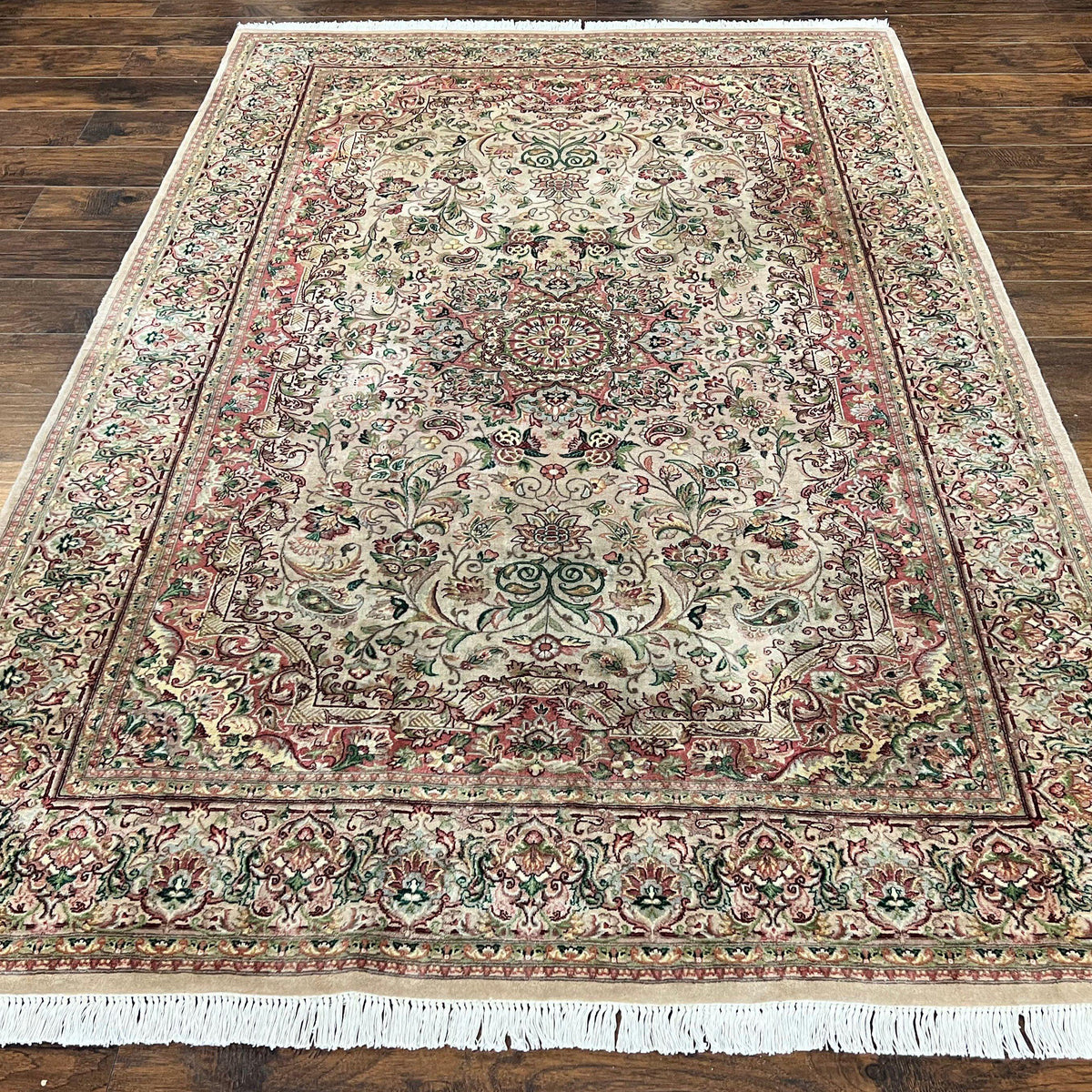 Pak Persian Rug 6x9, Floral Medallion, Vintage Hand Knotted Handmade T ...