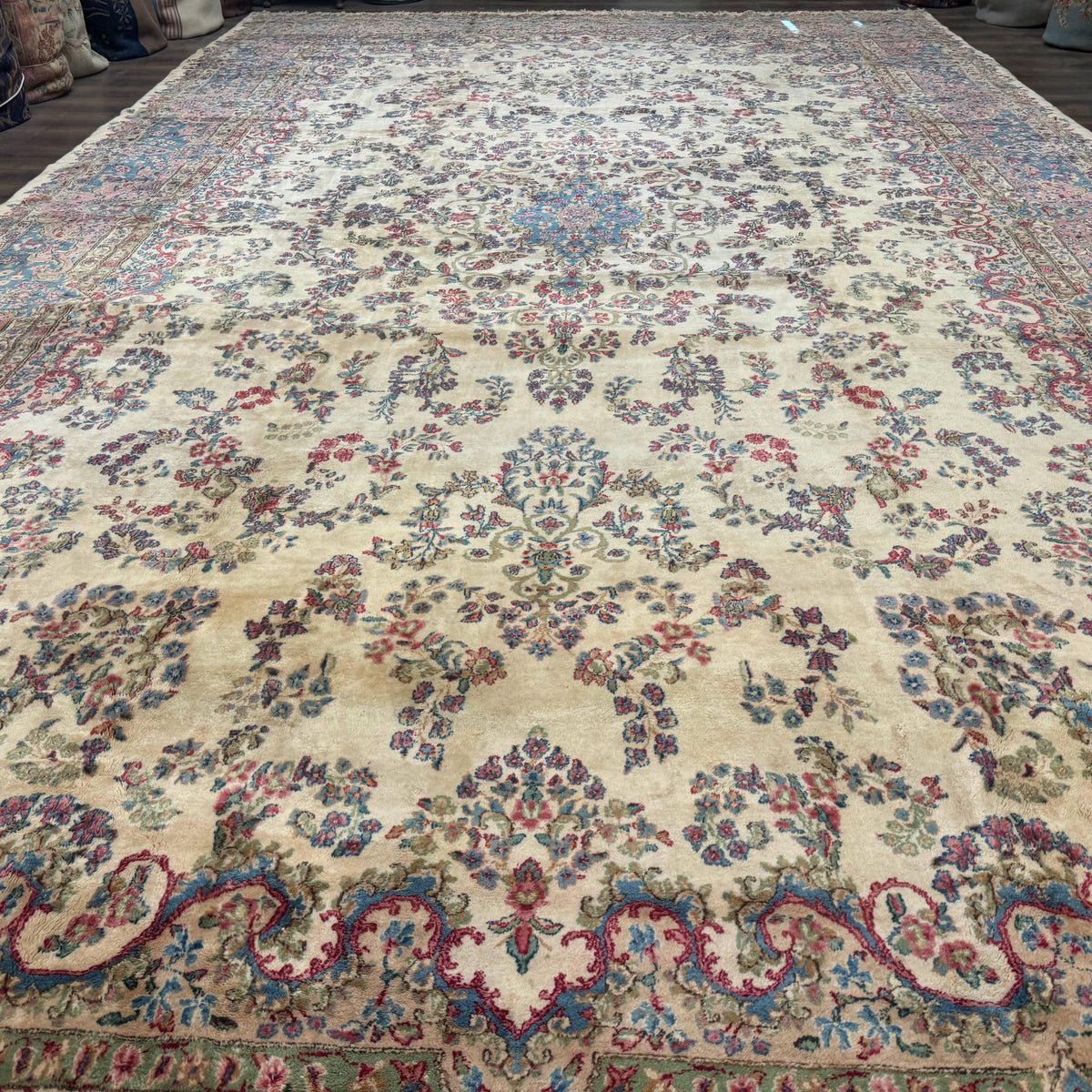 Palace Size Persian Kerman Rug 11x20 ft, Very Fine 340 KPSI, Vintage O ...