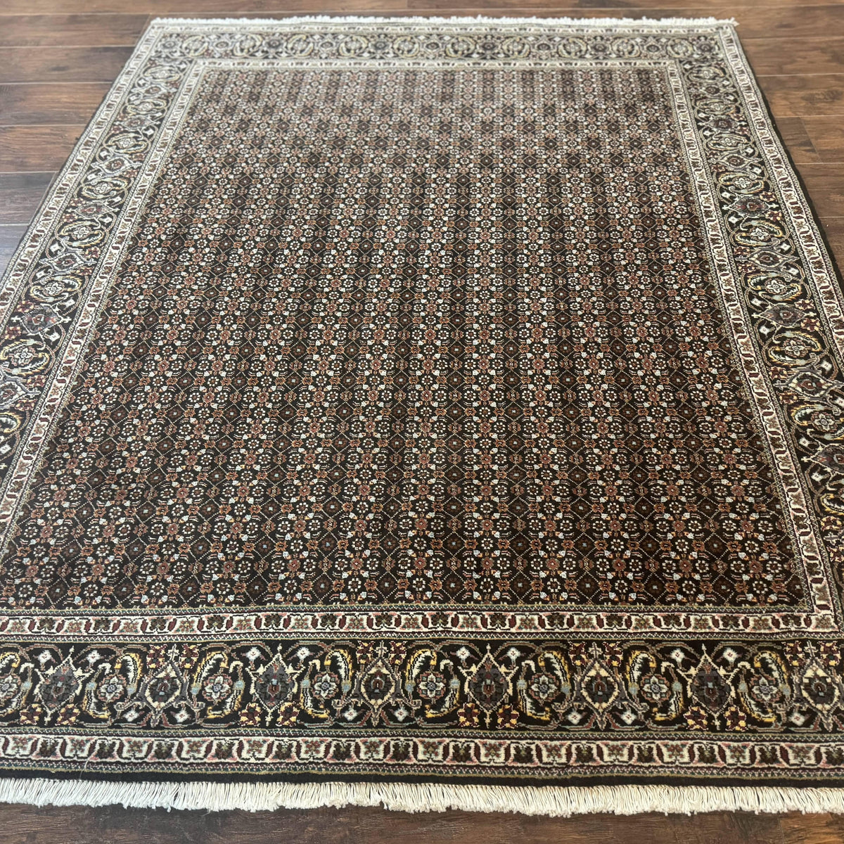 Persian Tabriz Rug 5x7, Black, Allover Pattern – Jewel Rugs