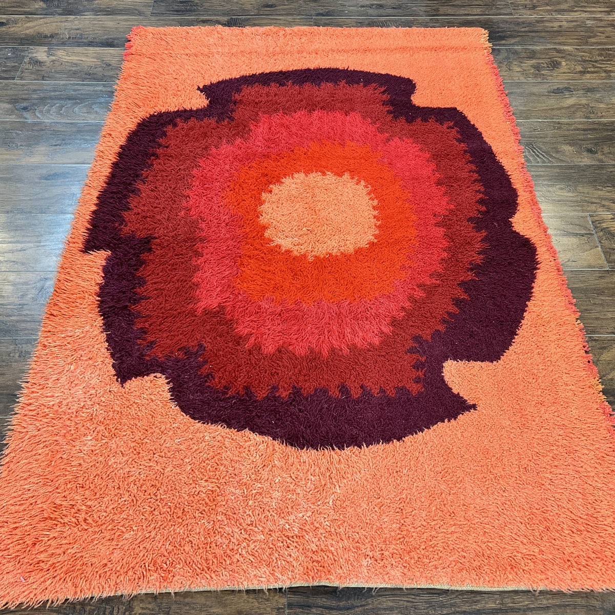 Danish Rya Shag Rug 4x6, Mid Century 1960s Retro Vintage Wool Rug, Sha ...