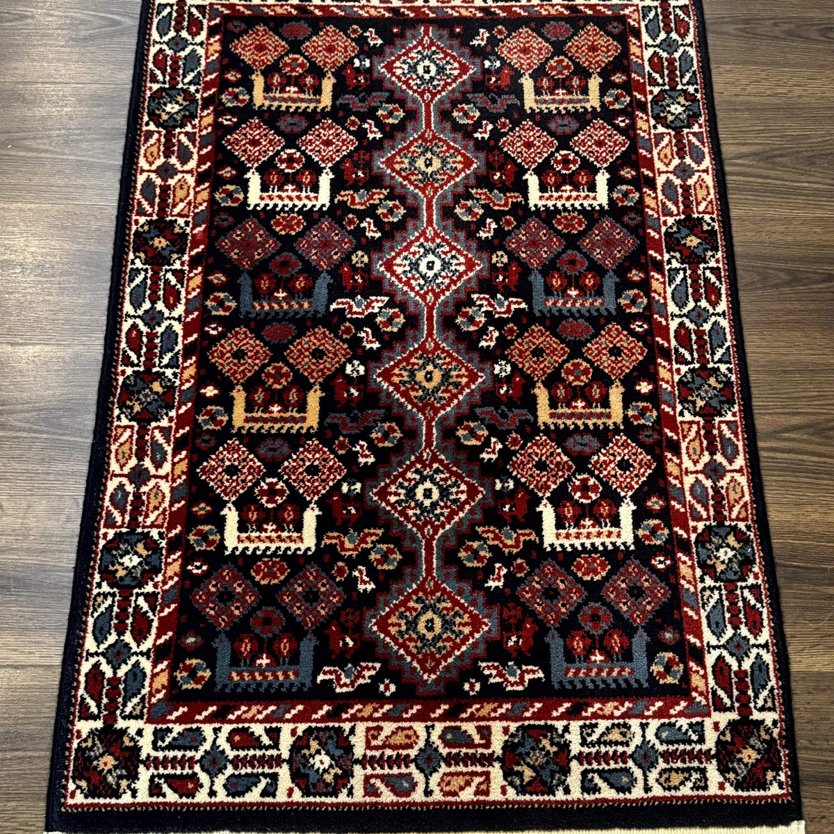 Small Karastan Rug 3x4, Yuruk Collection, Wool, Tribal, Geometric, Nav ...