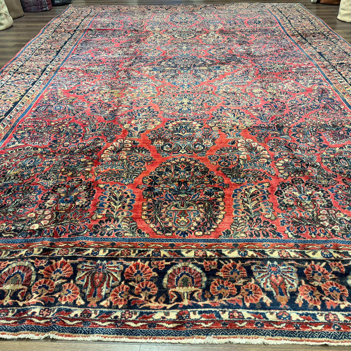 Palace Size Persian Sarouk Rug 10x16, Rare Size, Red, Large Antique Pe ...