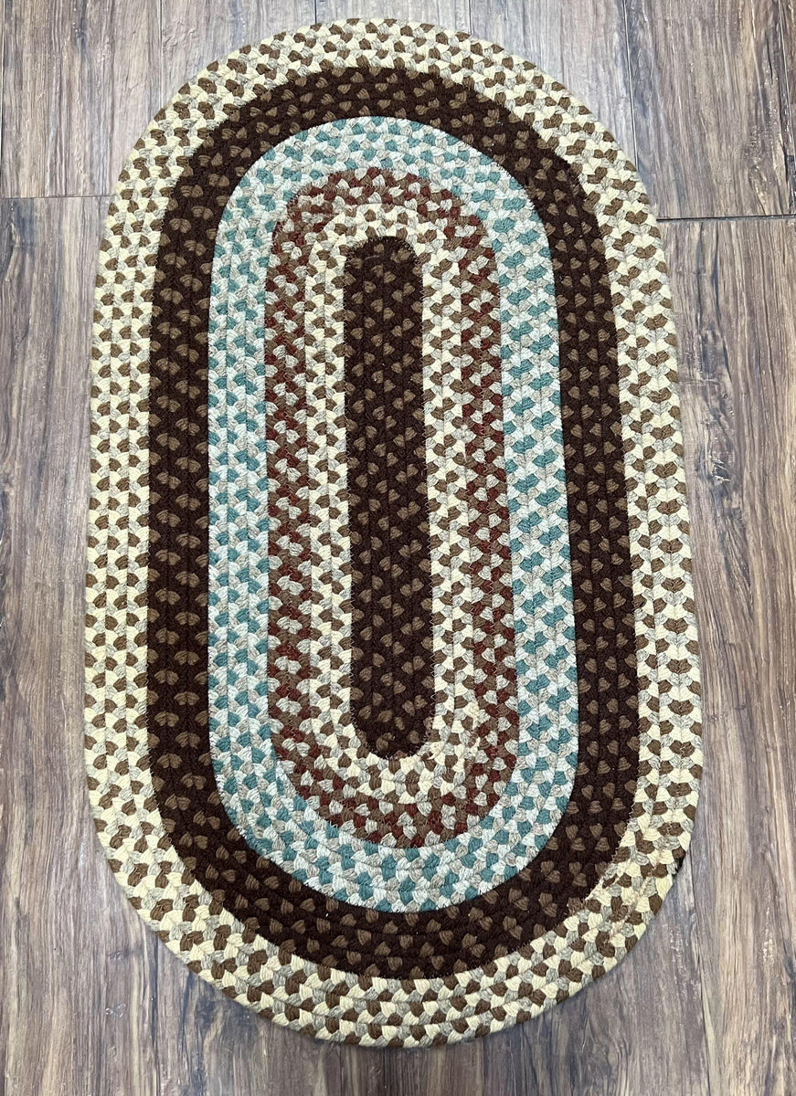 American Braided Rug 2x4 ft Oval Rug, Multicolor Oval Rug, Oval Braide ...