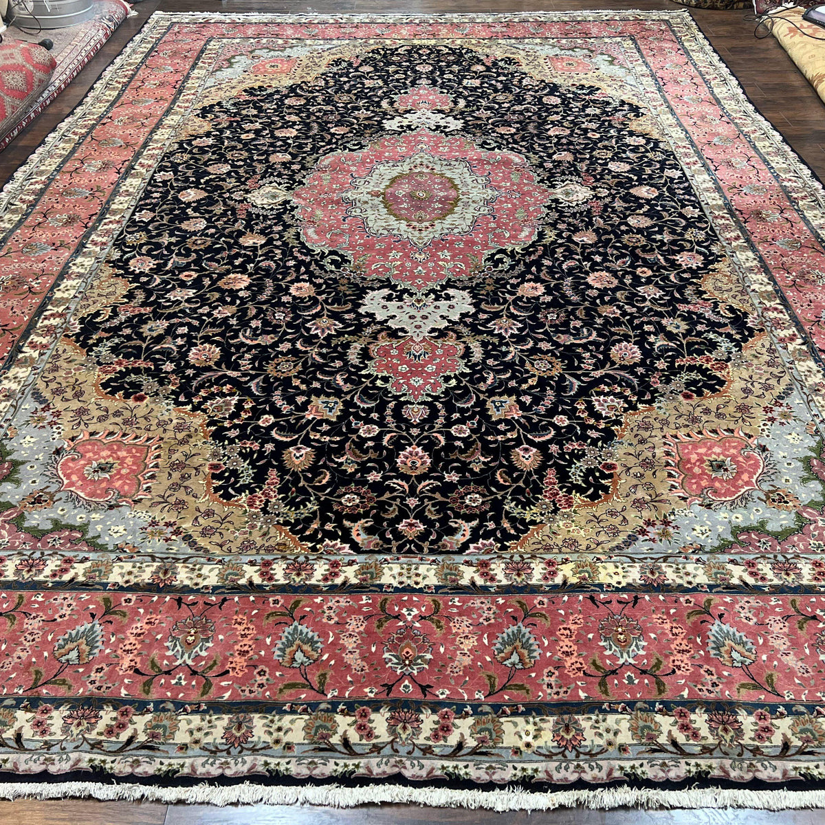 Persian Tabriz Rug 11x16 - Oversized Wool on Silk Carpet – Jewel Rugs