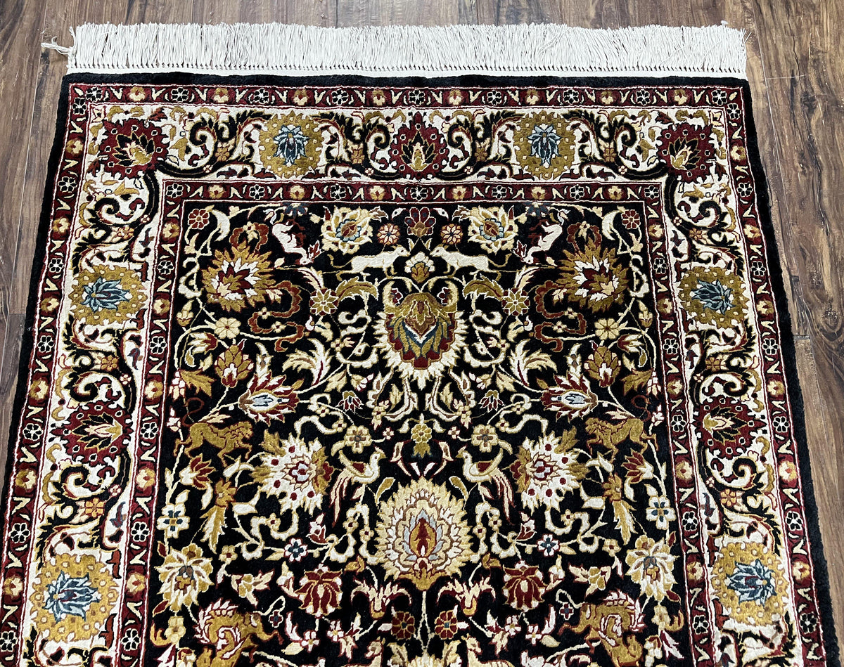 Sino Persian Silk Rug 3x5 Oriental Carpet 3 x 5 Fine Silk Rug, Black I ...