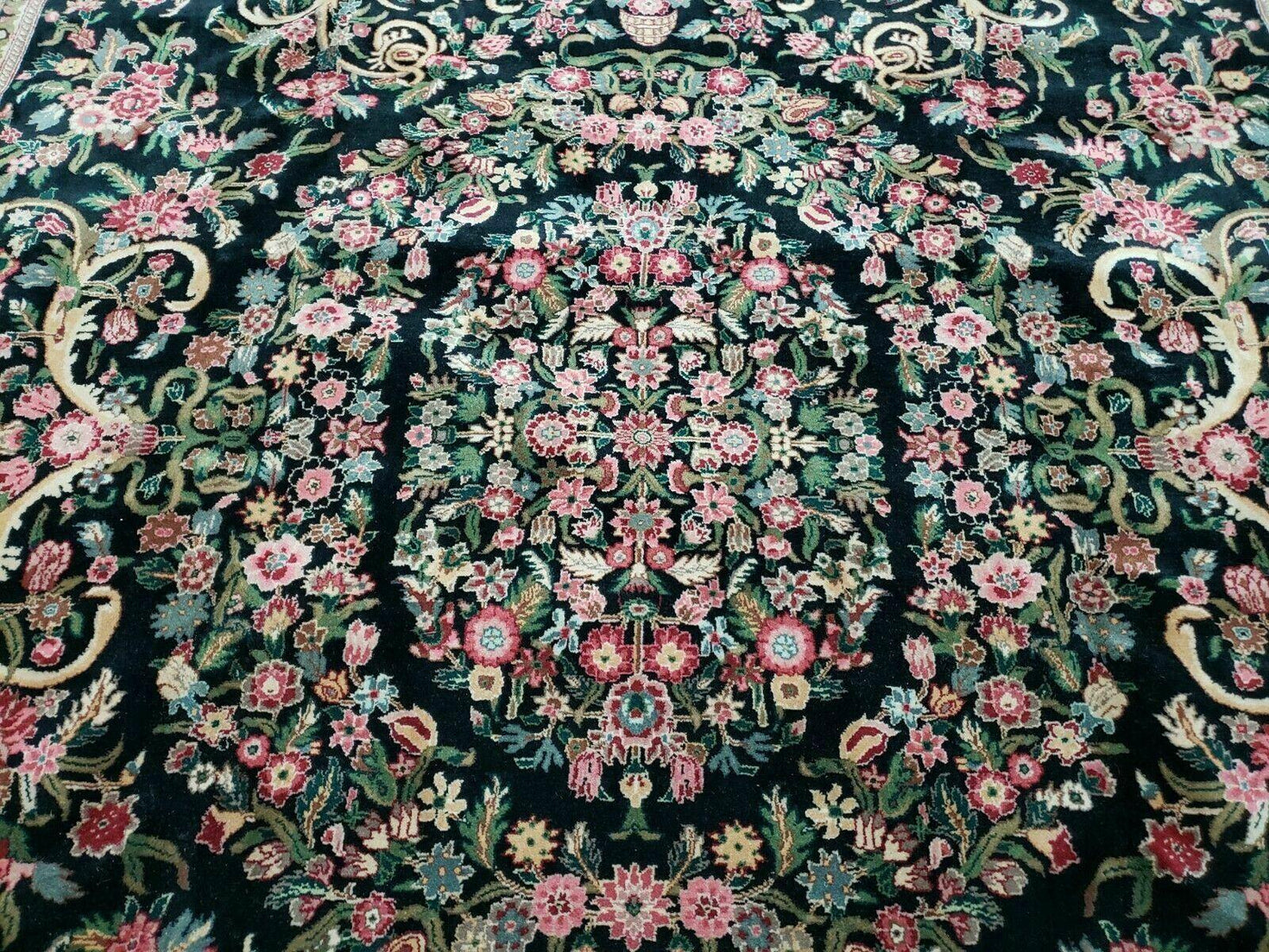 8' X 10' Vintage Handmade Chinese Floral Oriental Wool Rug Carpet Flow ...