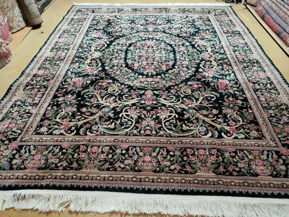 8' X 10' Vintage Handmade Chinese Floral Oriental Wool Rug Carpet Flow ...