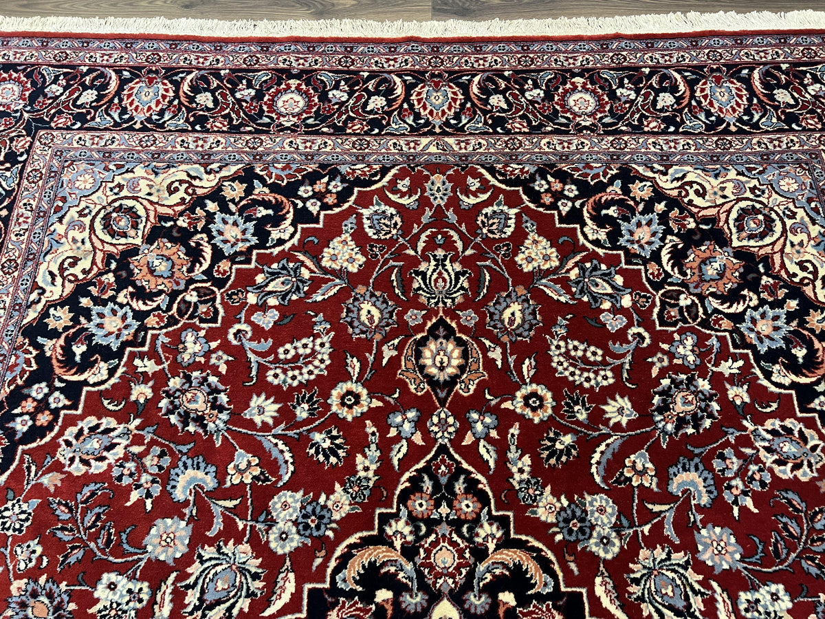 Pak Persian Rug 8x10, Vintage Pakistani Oriental Rug, Maroon Dark Blue ...