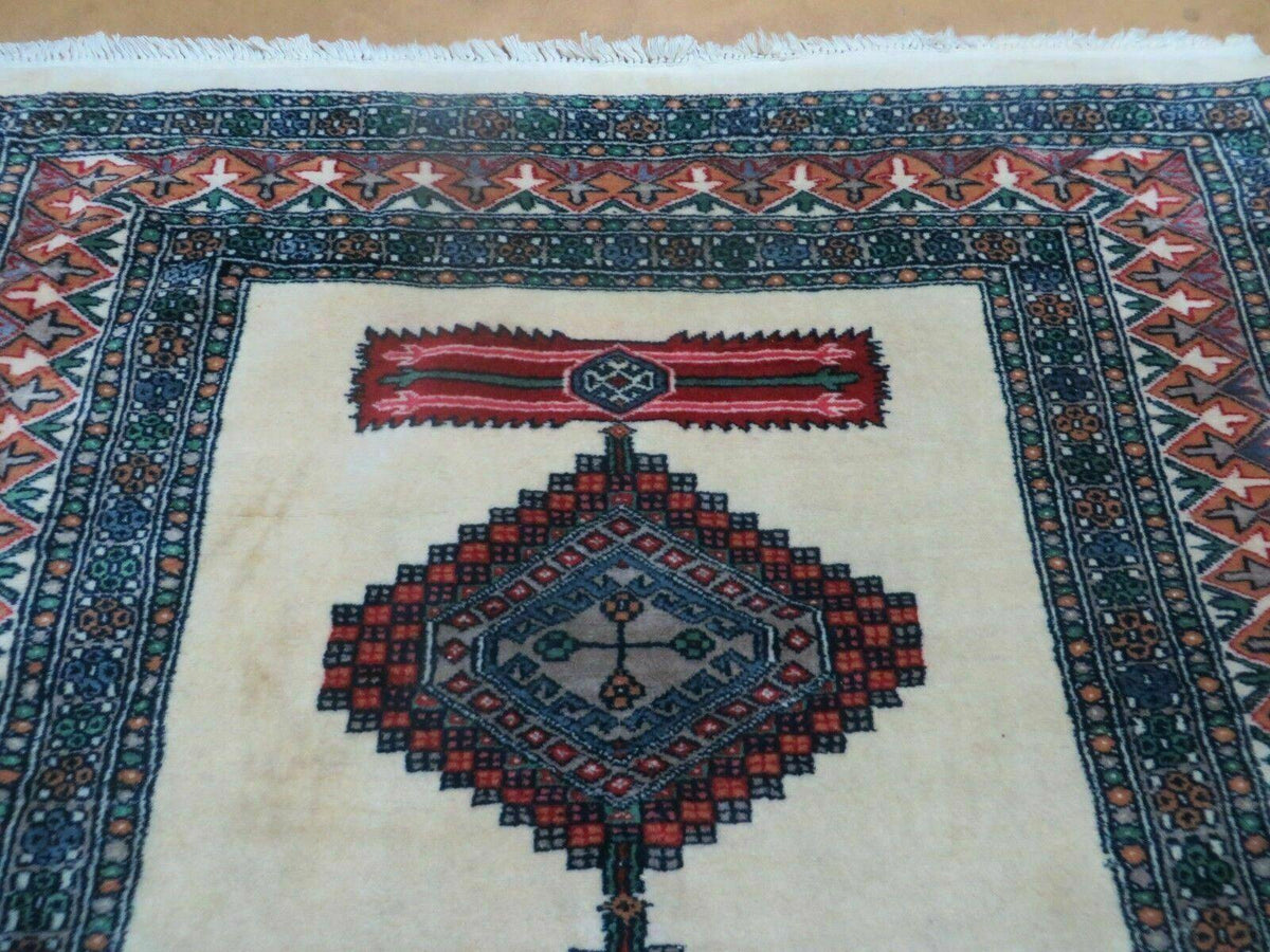 4' X 6' Vintage Handmade Bokhara Turkoman Pakistan Wool Rug Carpet Nic ...