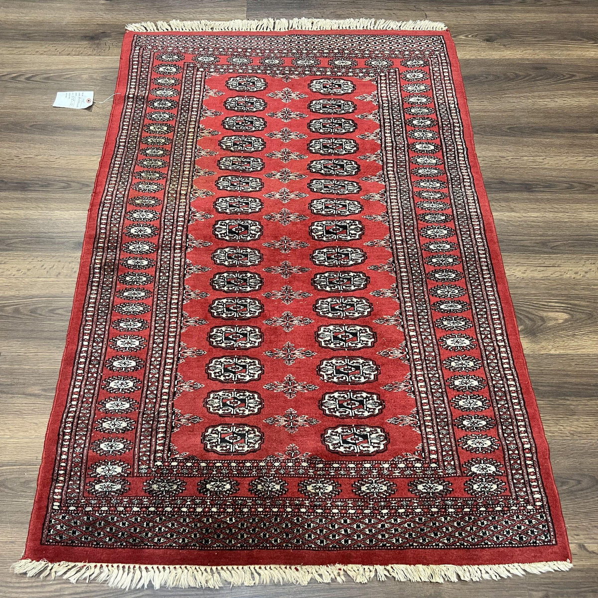 Pakistani Bokhara Rug 3x5, Red Turkoman Carpet 3 x 5 ft, Hand Knotted ...