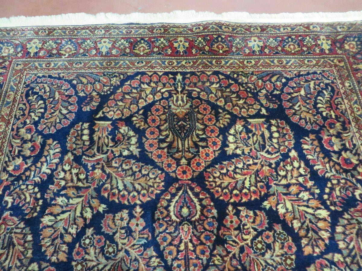 Antique Persian Sarouk Rug 4x6, Hand Knotted 1920s Oriental Carpet 4 x ...