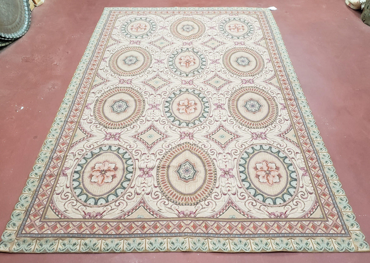 New Needlepoint Rug, 6x9 Needlepoint Carpet, Flatweave Rug, Vicotorian ...