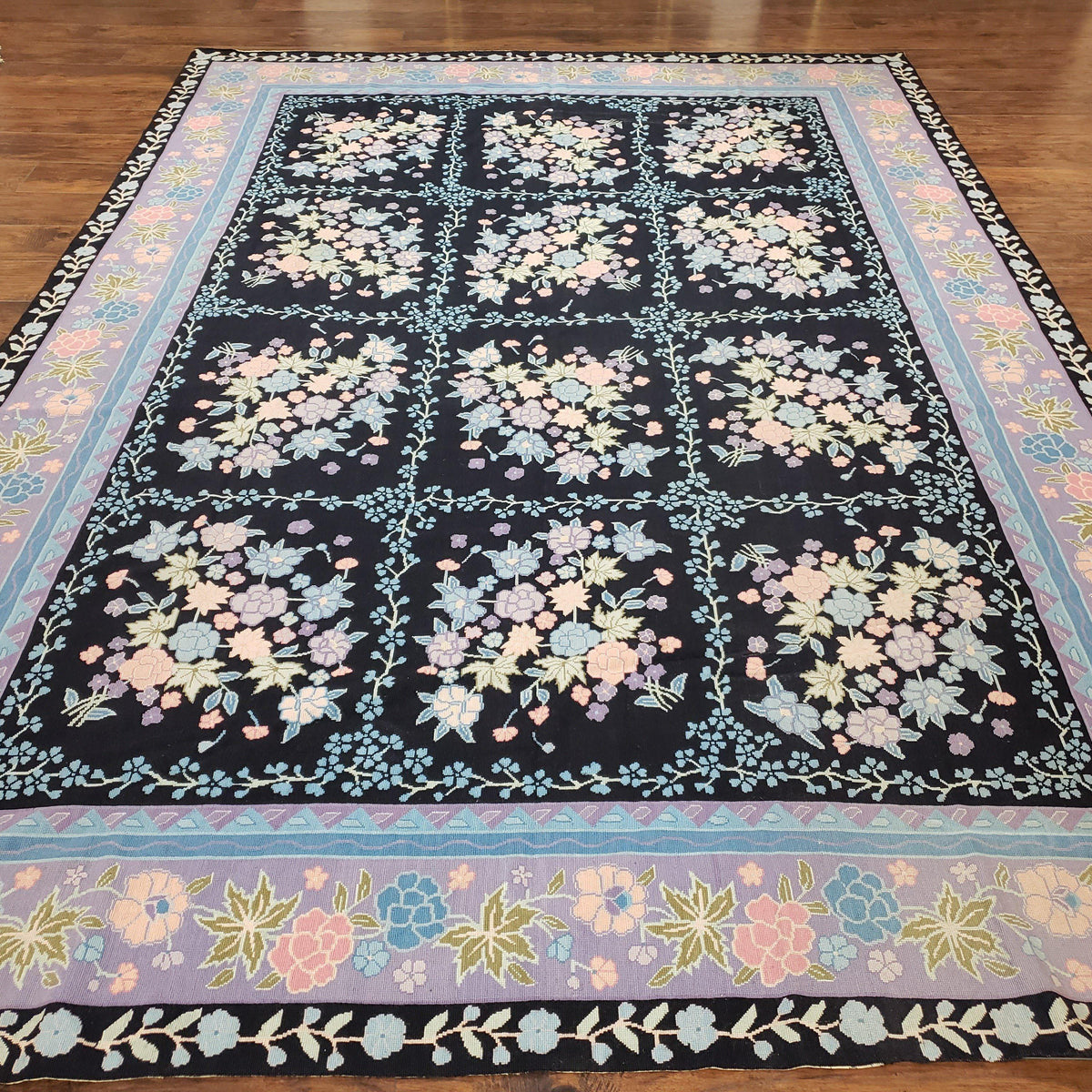 Chinese Needlepoint Rug 8 x 11.4, Hand-Woven Area Carpet, Flatweave Ru ...