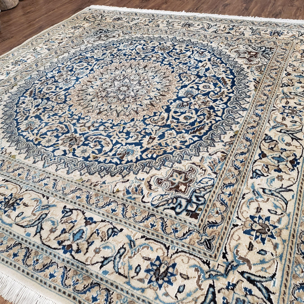 Square Persian Nain Rug 6.5 x 6.8, Wool & Silk – Jewel Rugs