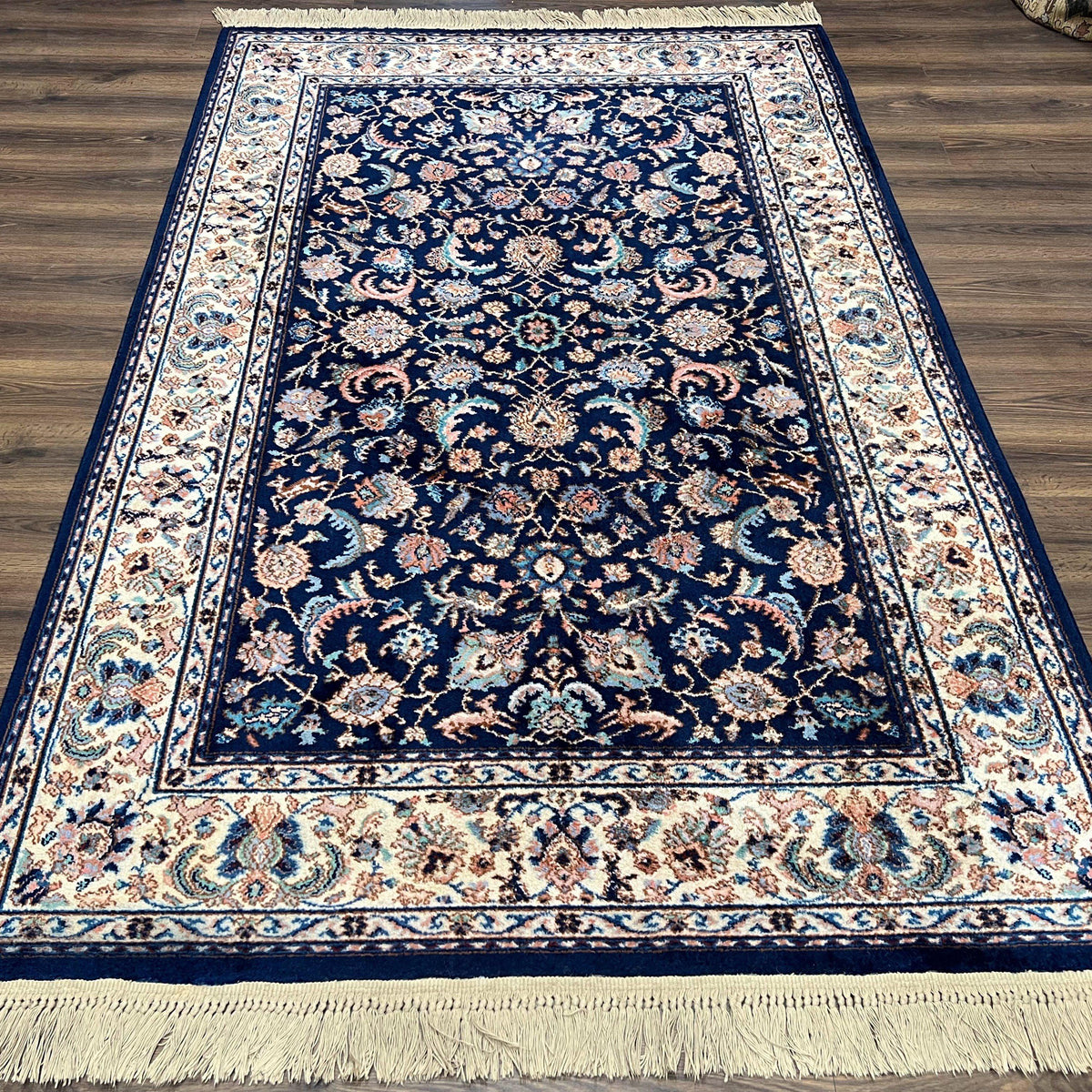 Karastan Rug #747, Indigo Tabriz 5.9 x 9, Wool Carpet Original 700 Ser ...