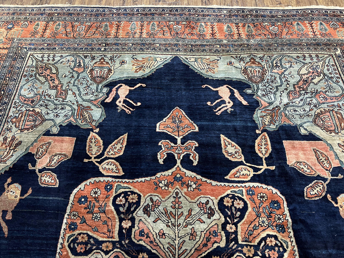 Marvelous and Rare Persian Farahan Rug 9x12, Antique 1920s Persian Car ...