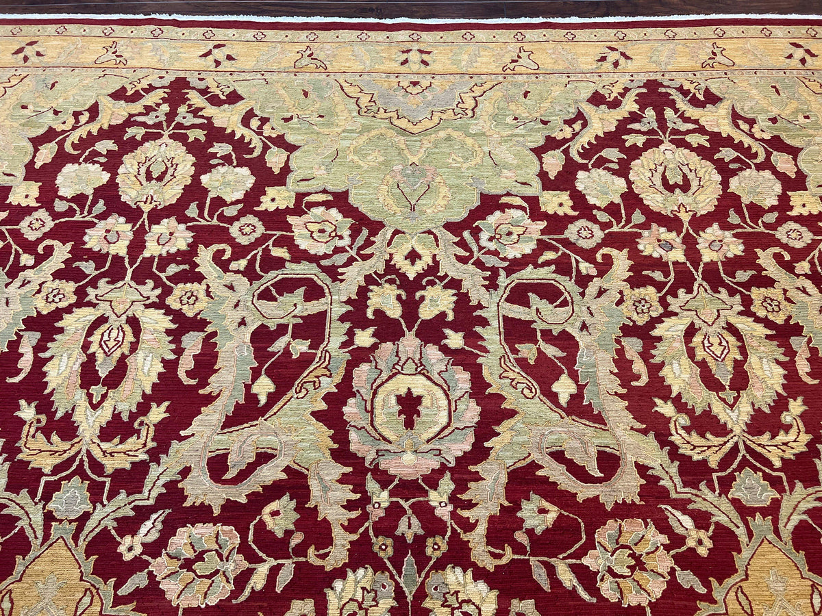 Large Indian Flatweave Rug 10x13, Floral Handmade Wool Carpet 10 x 13 ...