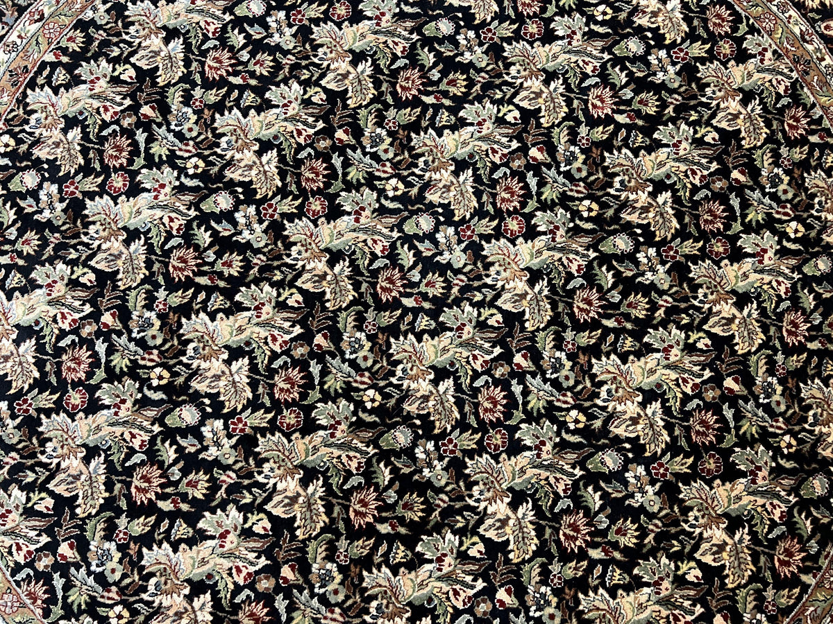 Round Oriental Rug 8x8 ft, William Morris Floral Pattern Carpet, 8 x 8 ...
