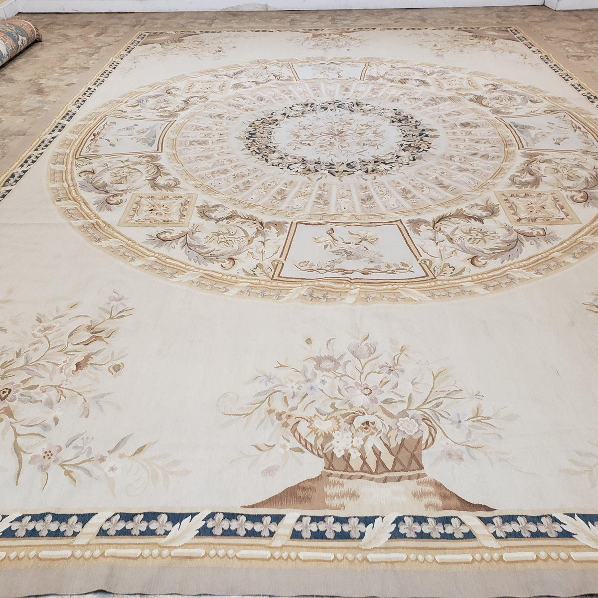 New Aubusson Rug 11x16 Oversized Carpet, Palace Sized Rug 11 x 16, Ele ...