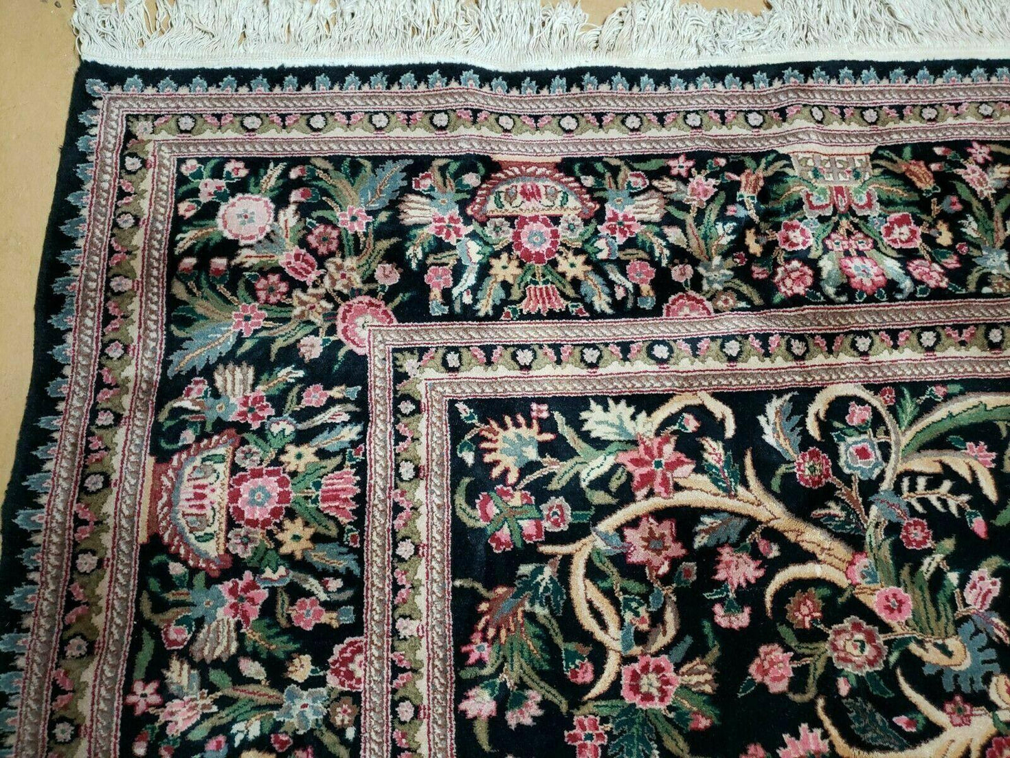 8' X 10' Vintage Handmade Chinese Floral Oriental Wool Rug Carpet Flow ...