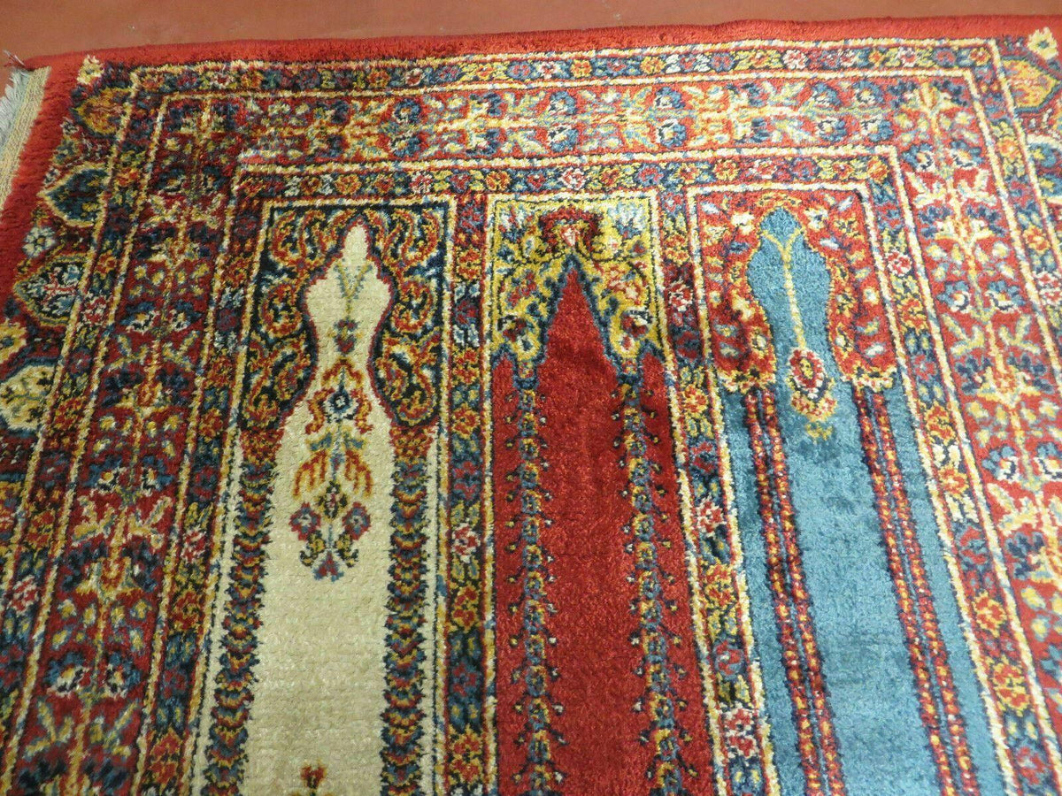 3' X 3' Vintage Machine Made Belgian Belgium Rug Mehrab Prayer Pattern ...