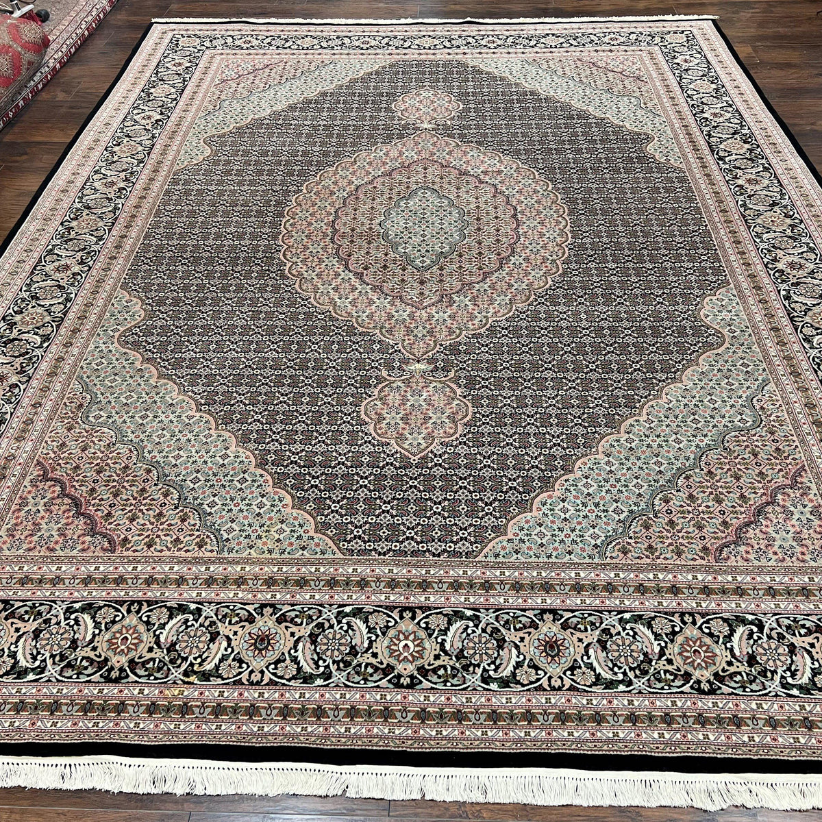 Fine Sino Persian Rug 9x12, Herati Mahi Pattern, Hand Knotted Wool Vin ...