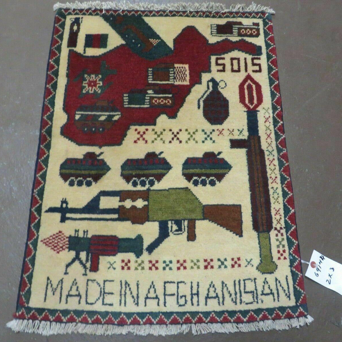 Afghan War Rug, Tribal War Rug, Collectible, Guns, Tanks, Helicopters ...